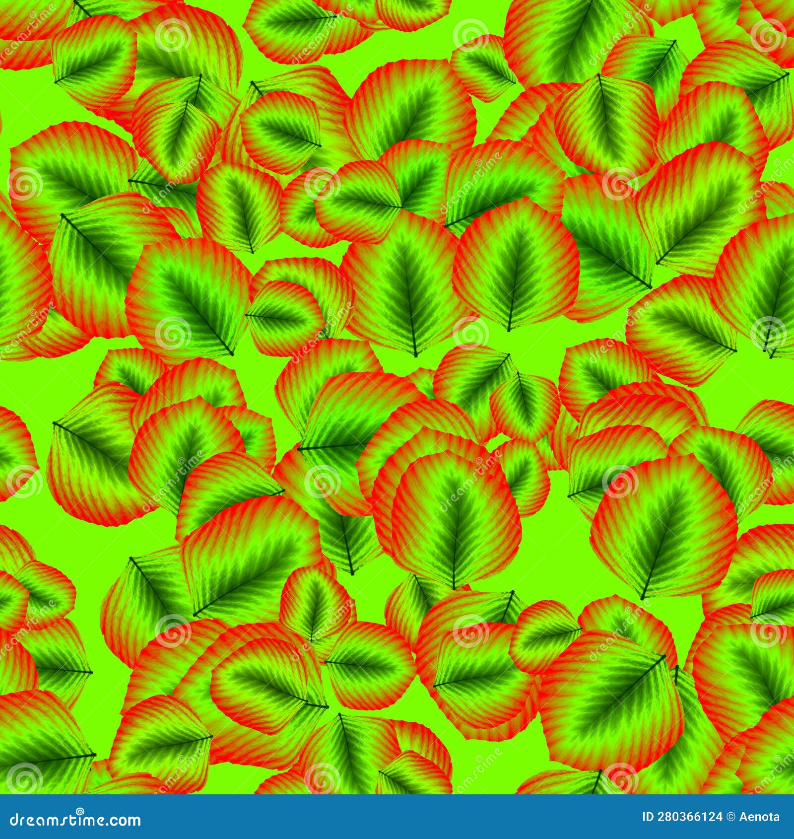 Continuous Pattern with Bright Leaves Stock Illustration - Illustration ...