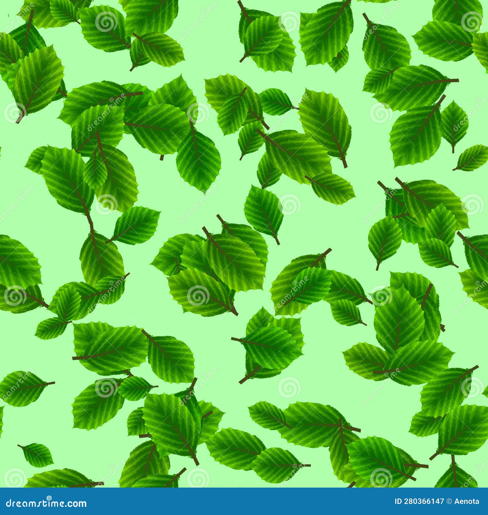 Continuous Pattern with Bright Leaves Stock Illustration - Illustration ...