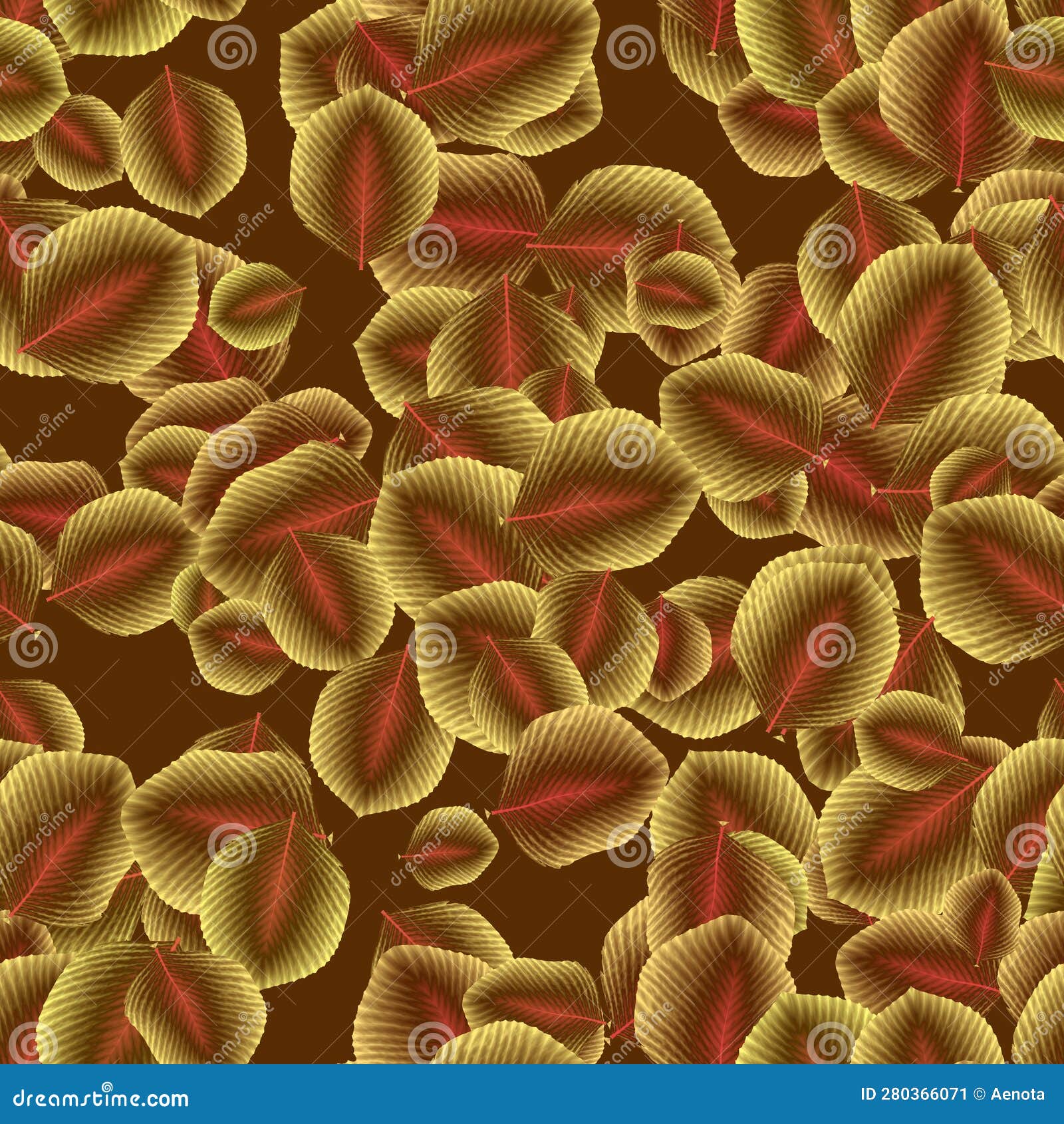 Continuous Pattern with Bright Leaves Stock Illustration - Illustration ...