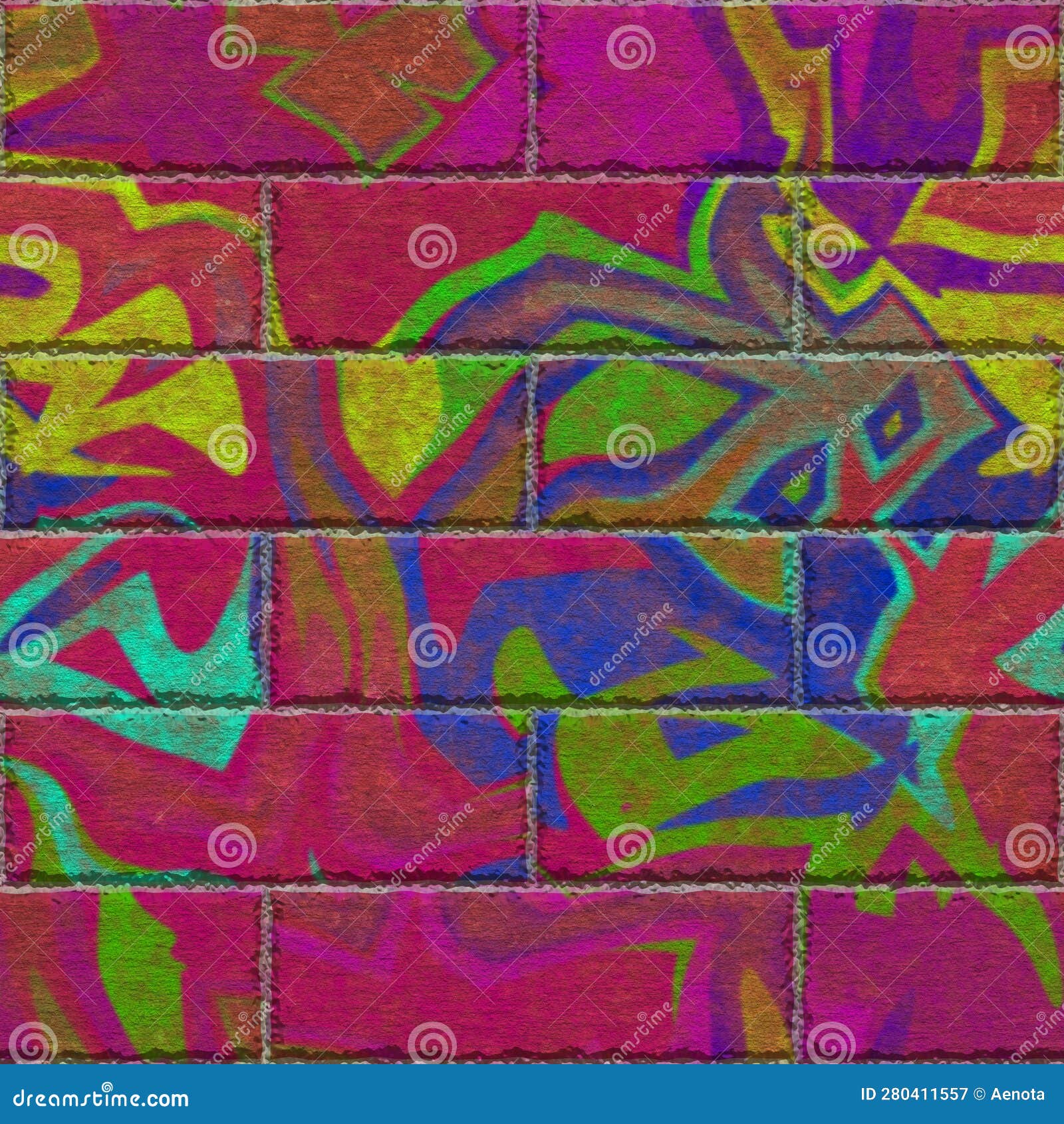 Continuous Pattern of Graffiti Brick Wall Stock Illustration ...