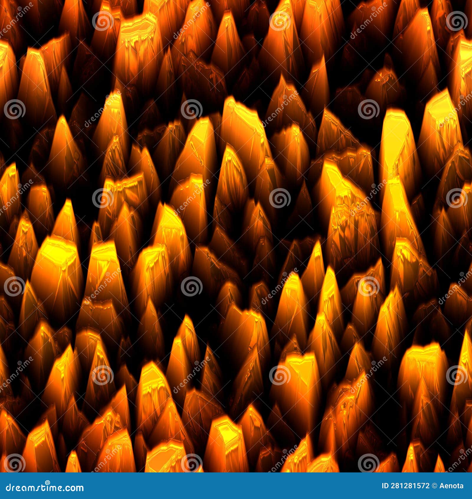 Continuous Pattern of Growing Druze of Citrine Stock Illustration ...