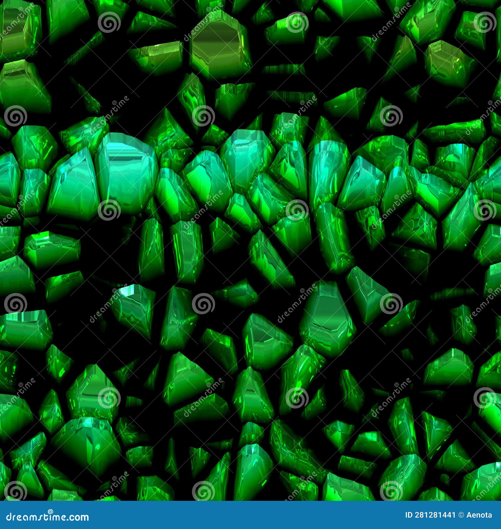 Continuous Pattern of Growing Druze of Emerald Stock Illustration ...