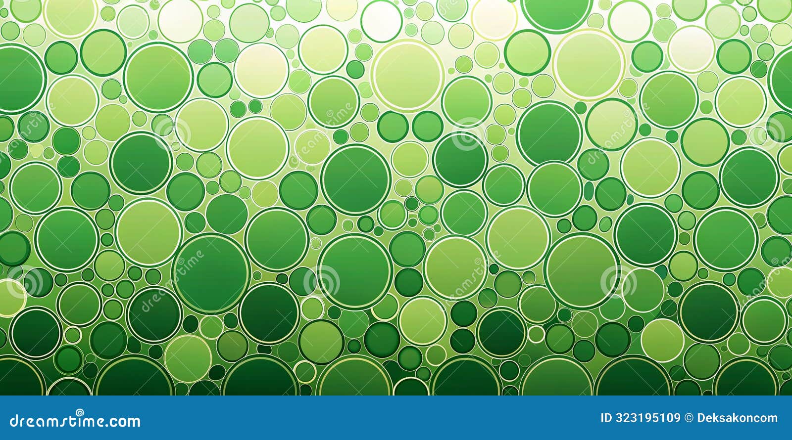A Continuous Pattern Of Overlapping Circles In A Gradient Of Greens Generative By Ai Stock