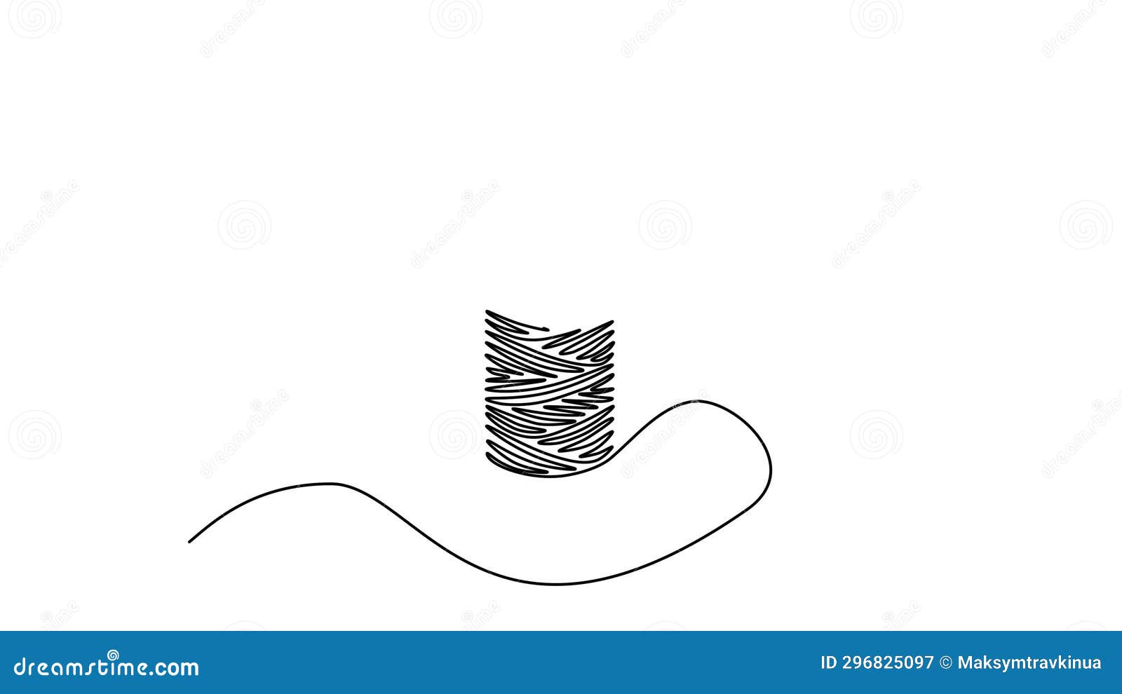 Continuous Pattern of Sewing Thread in One Line Stock Video - Video of ...