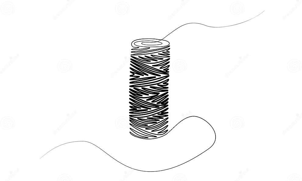 Animation of a Continuous Sewing Thread Pattern Stock Illustration ...