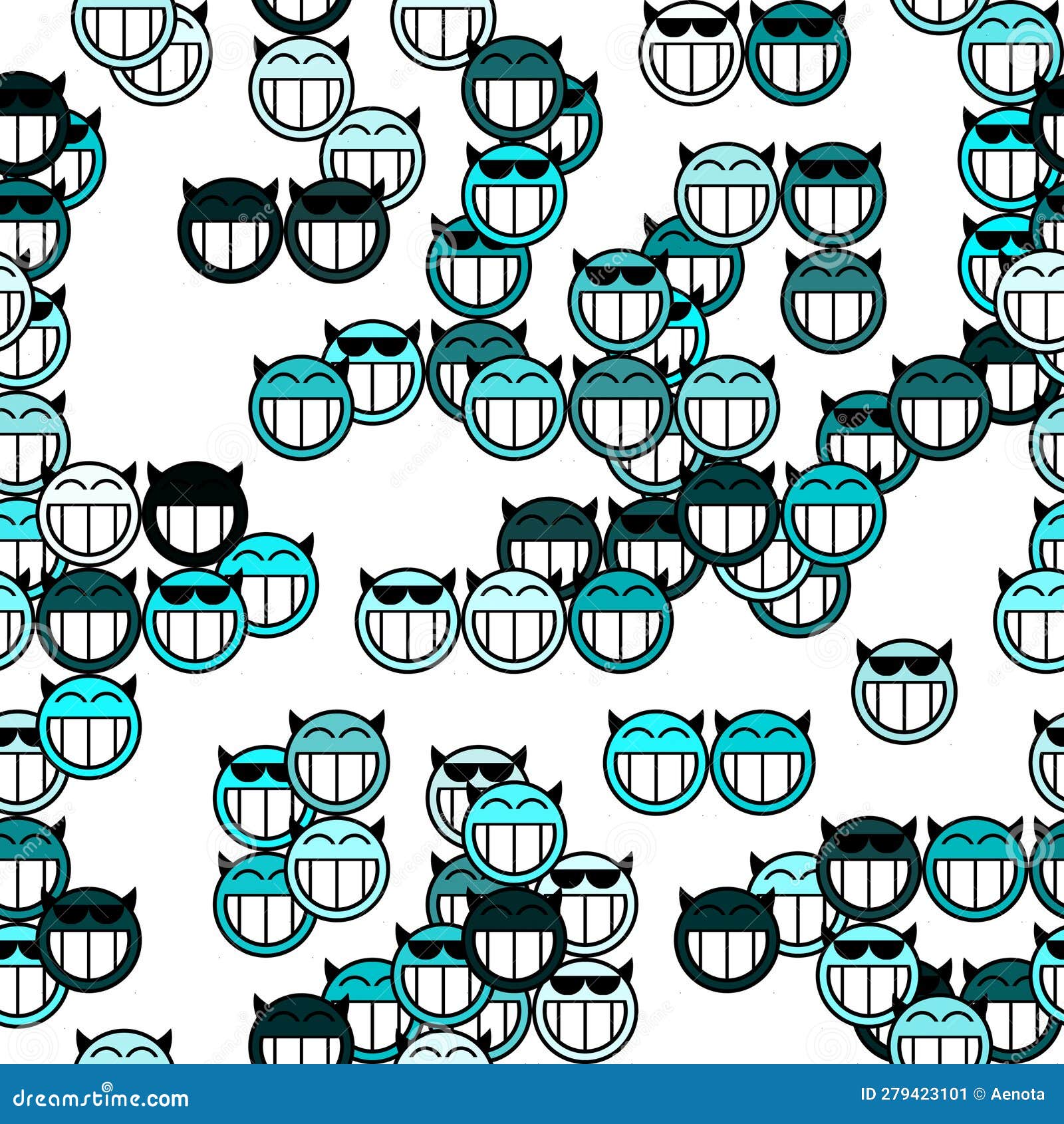Continuous Pattern of Smiley Icons Stock Illustration - Illustration of ...