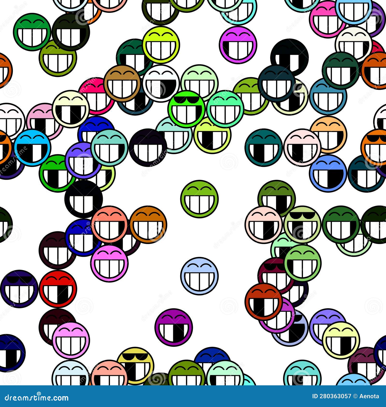 Continuous Pattern of Smiley Icons Stock Illustration - Illustration of ...