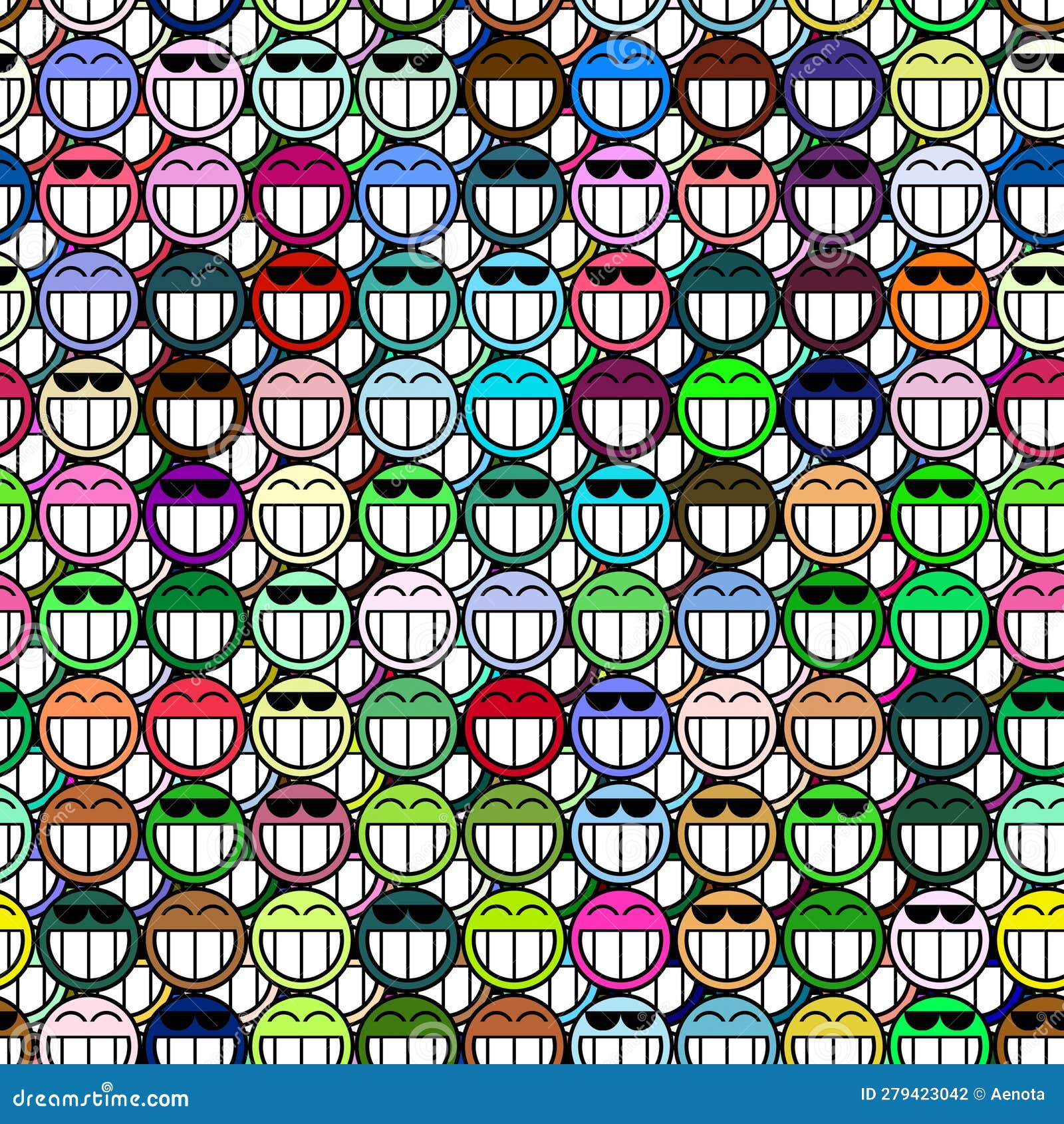 Continuous Pattern of Smiley Icons Stock Illustration - Illustration of ...