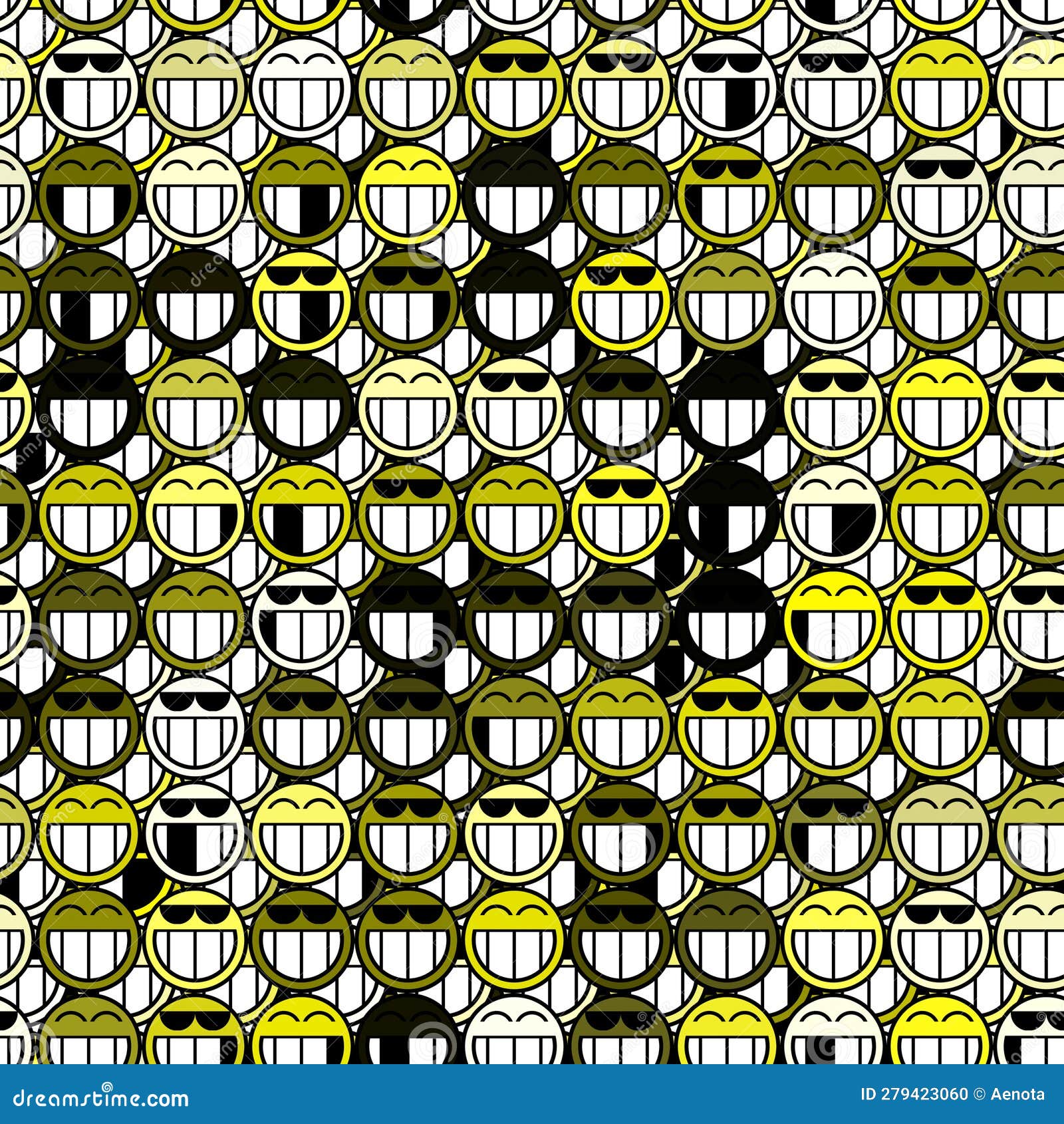 Continuous Pattern of Smiley Icons Stock Illustration - Illustration of ...