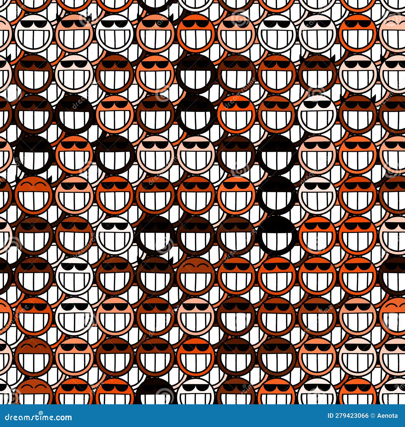 Continuous Pattern of Smiley Icons Stock Illustration - Illustration of ...