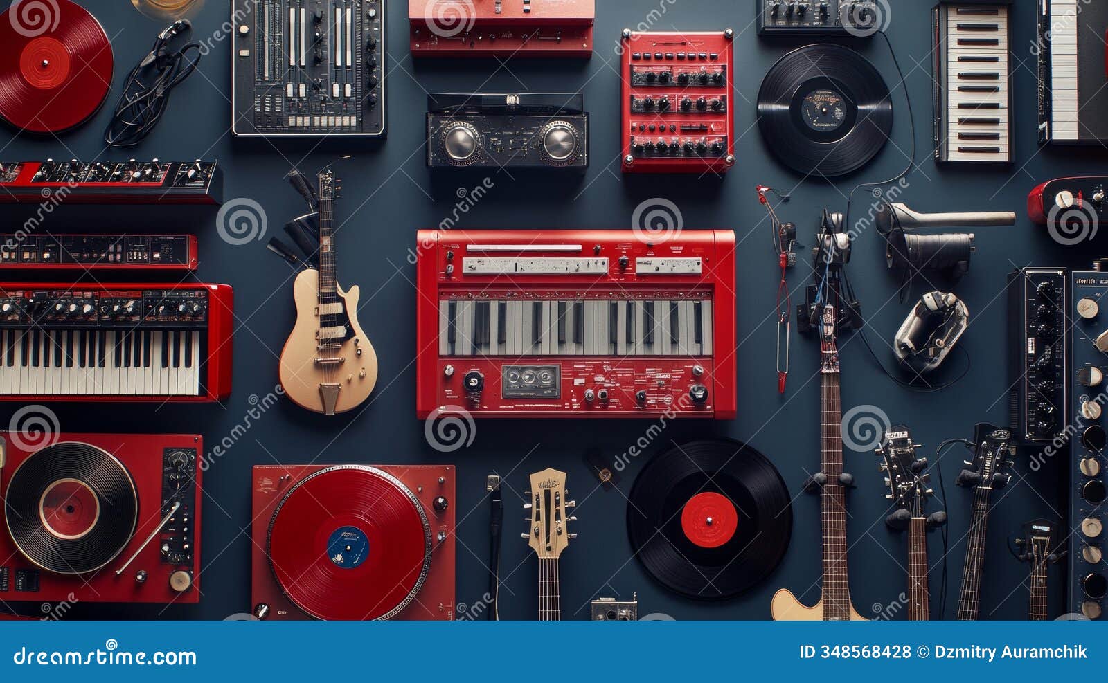 A Continuous Pattern of Vinyl Records and Turntables, Highlighted by ...