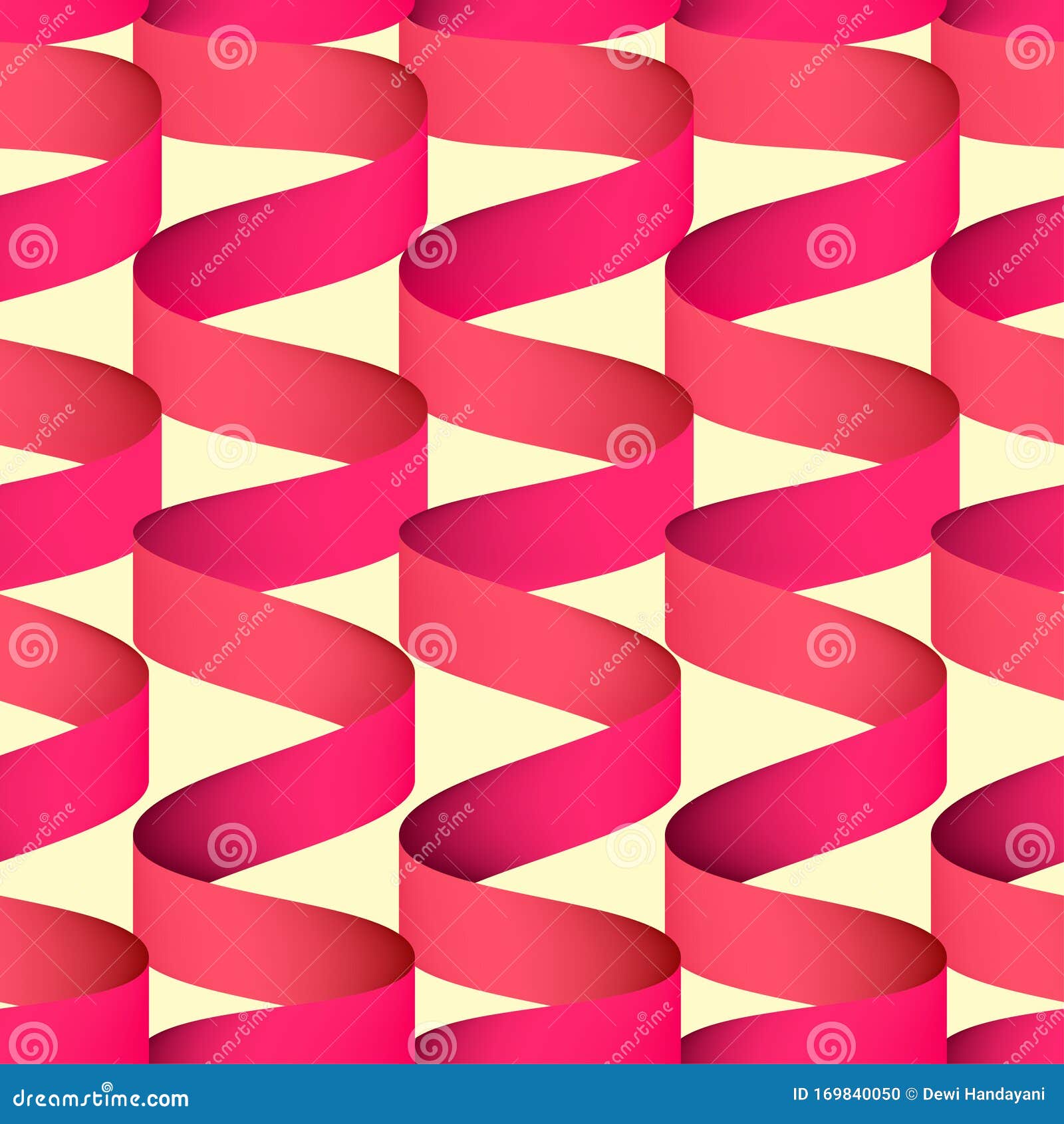 Continuous Pink Ribbon Seamless Pattern Stock Illustration - Illustration of pattern, vector ...