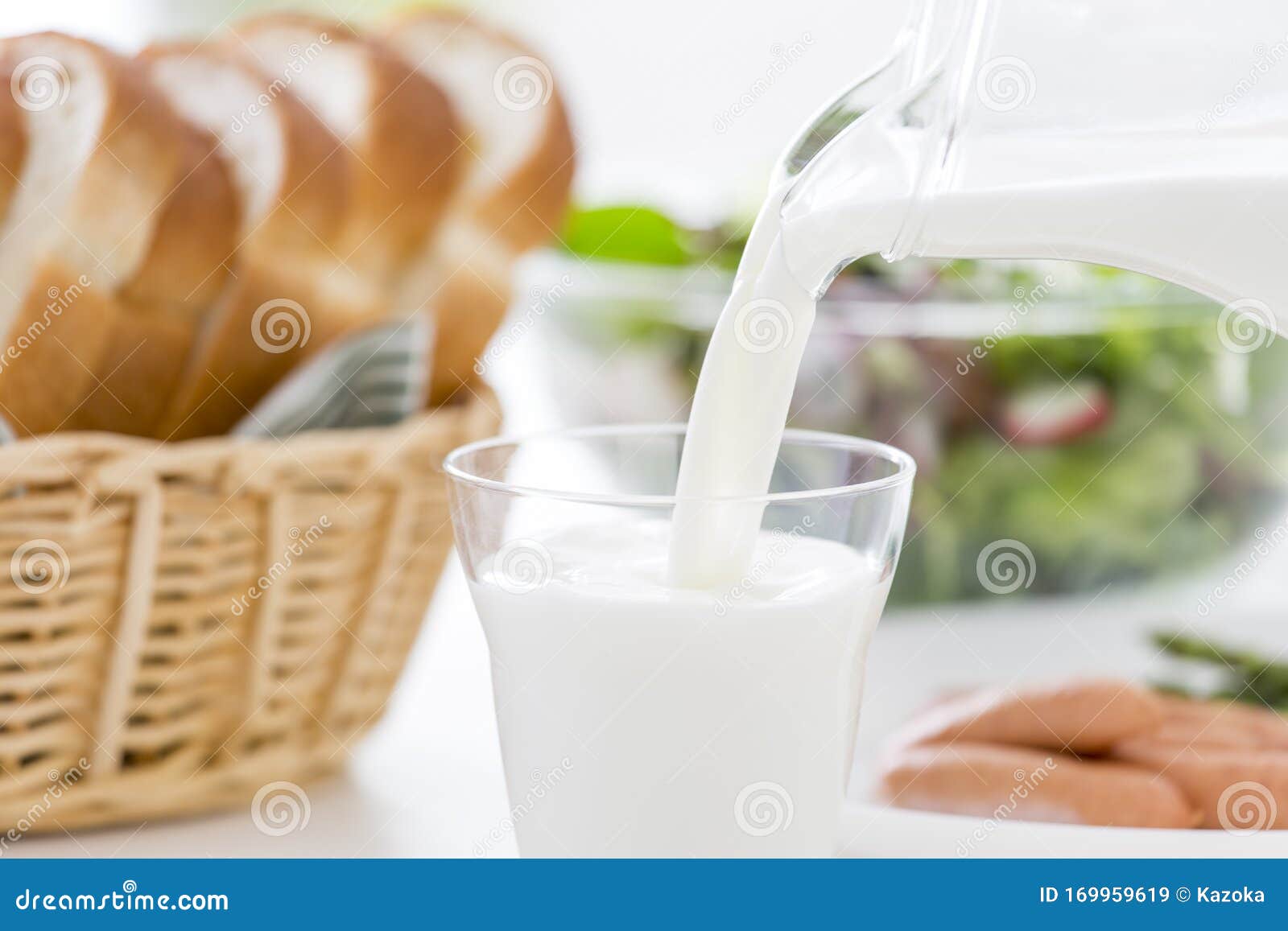 Continuous Pouring of Breakfast Milk Stock Image - Image of food ...