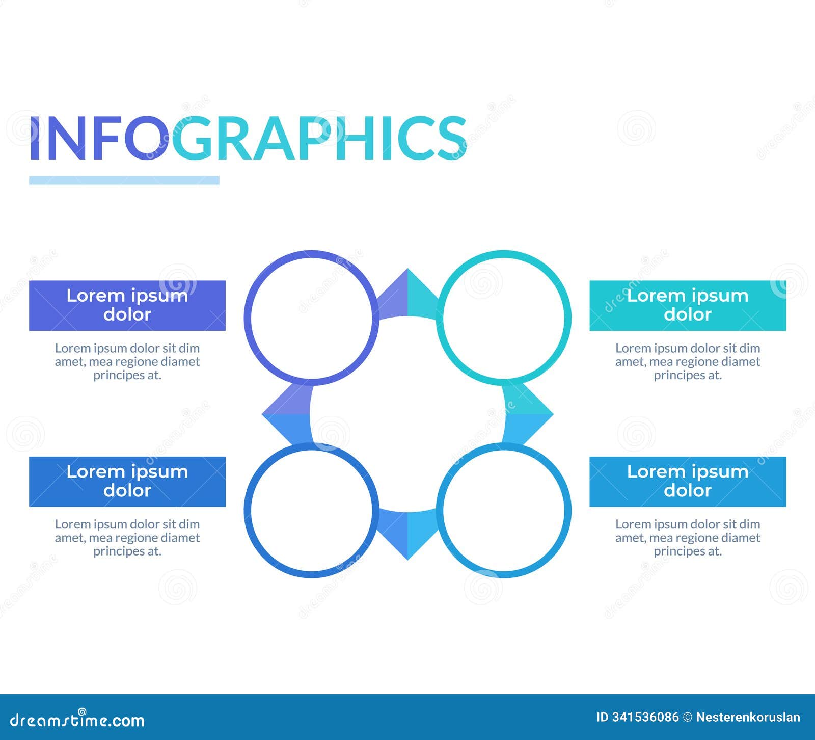 Continuous Process Infographic Flowchart Vector Illustration ...