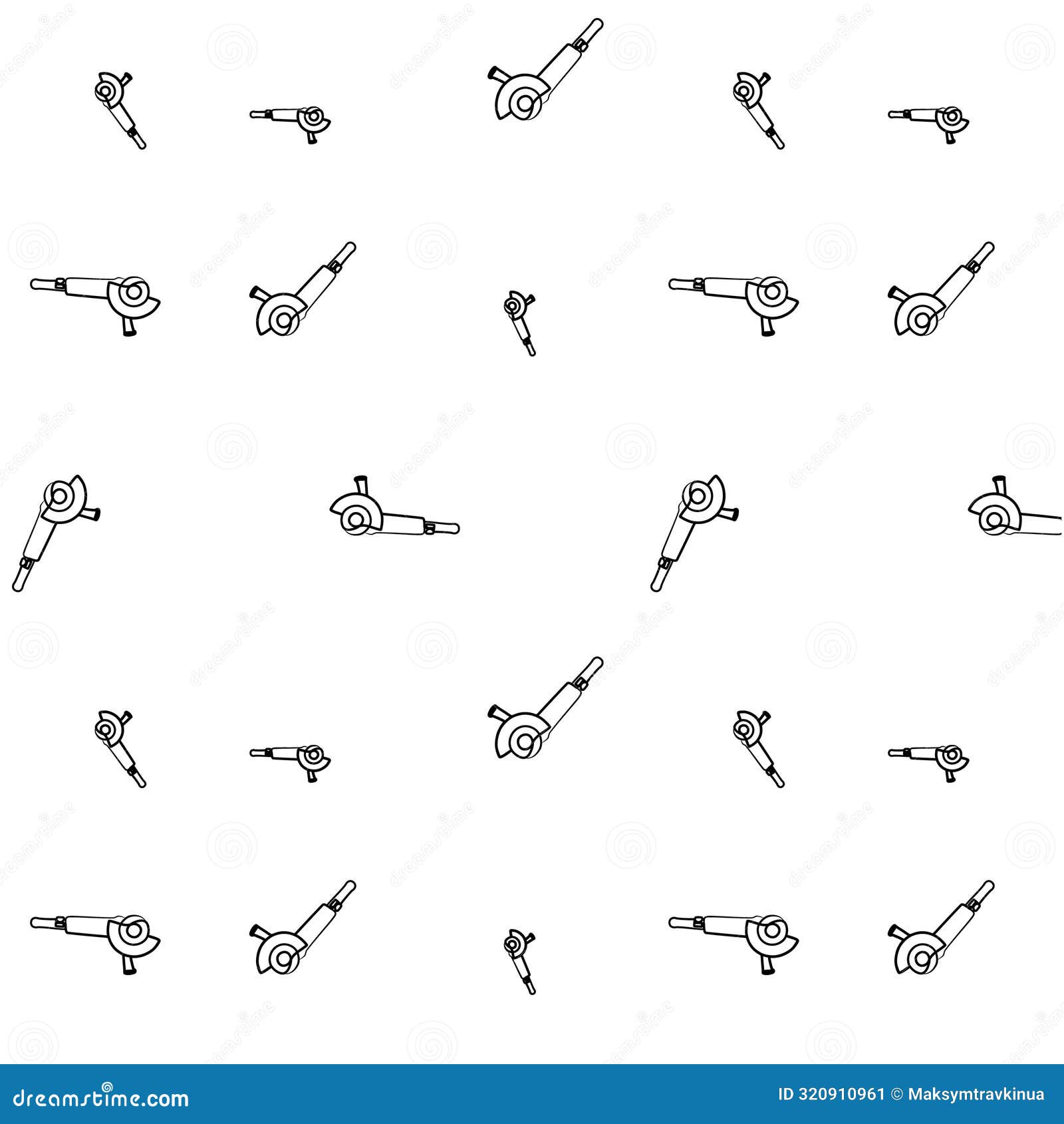 Continuous Repeating Grinder Tool Pattern in One Line. Vector Stock ...
