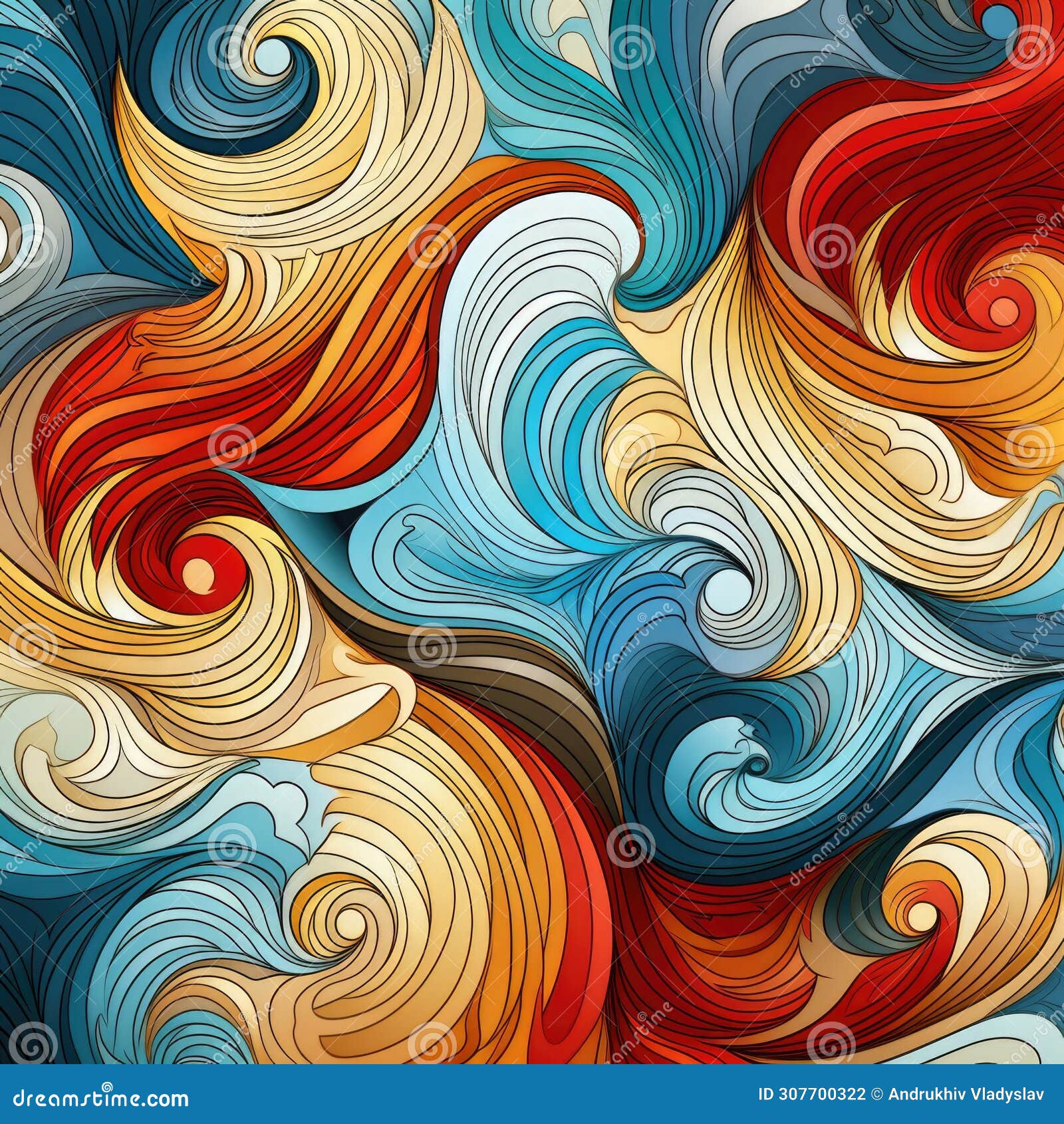 A Continuous Repeating Tile Pattern with Swirling Colors and Moving ...