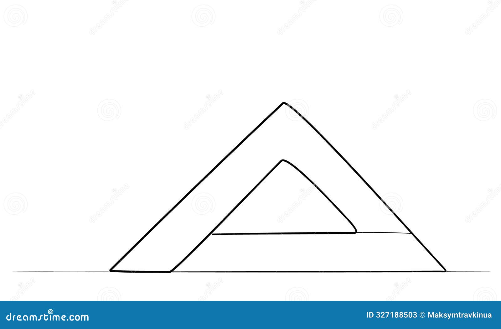 Continuous Ruler Square Drawing with One Line Stock Illustration ...