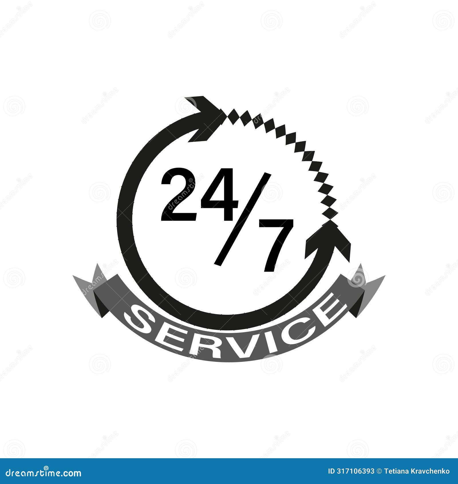 Continuous Service Icon. 24 7 Support Vector Symbol. Nonstop Operation ...