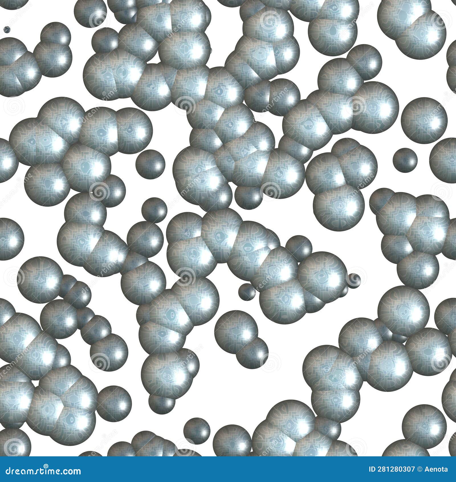 Continuous Silver Molecular Pattern Stock Illustration - Illustration ...