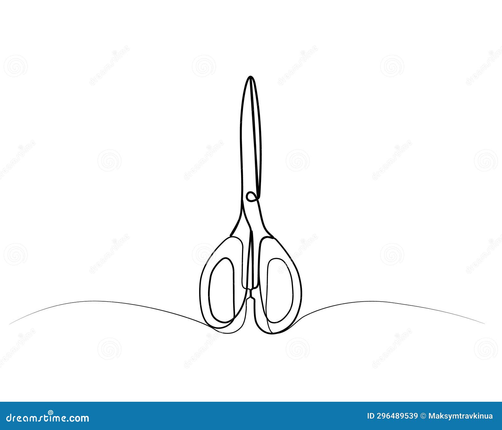 Continuous Simple Line Style Drawing of Scissors. Vector Illustration ...