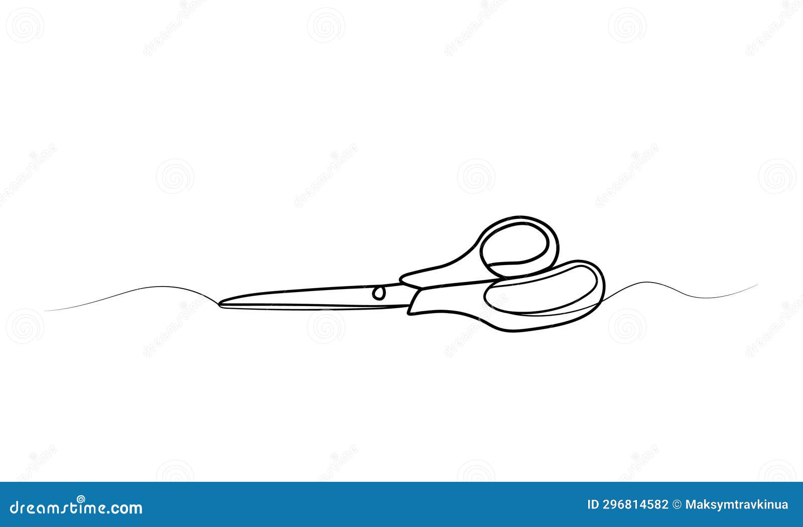 Animation of a Continuous Drawing of Scissors with One Line. Stock ...