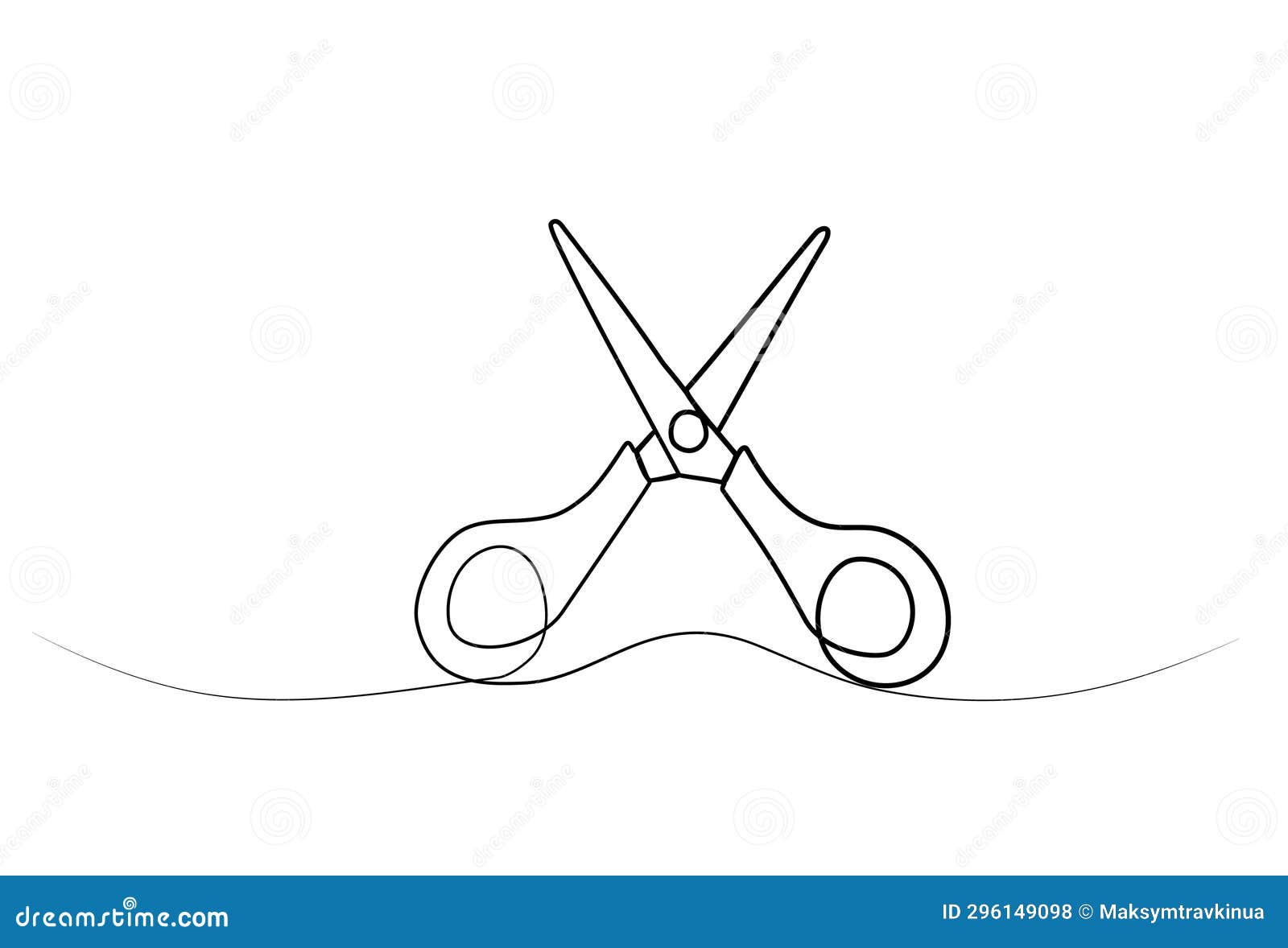 Continuous Simple Line Style Drawing of Scissors. Vector Illustration ...