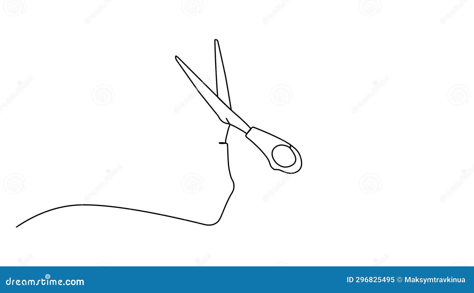 Continuous Simple Line Style Drawing of Scissors. Vector Illustration ...
