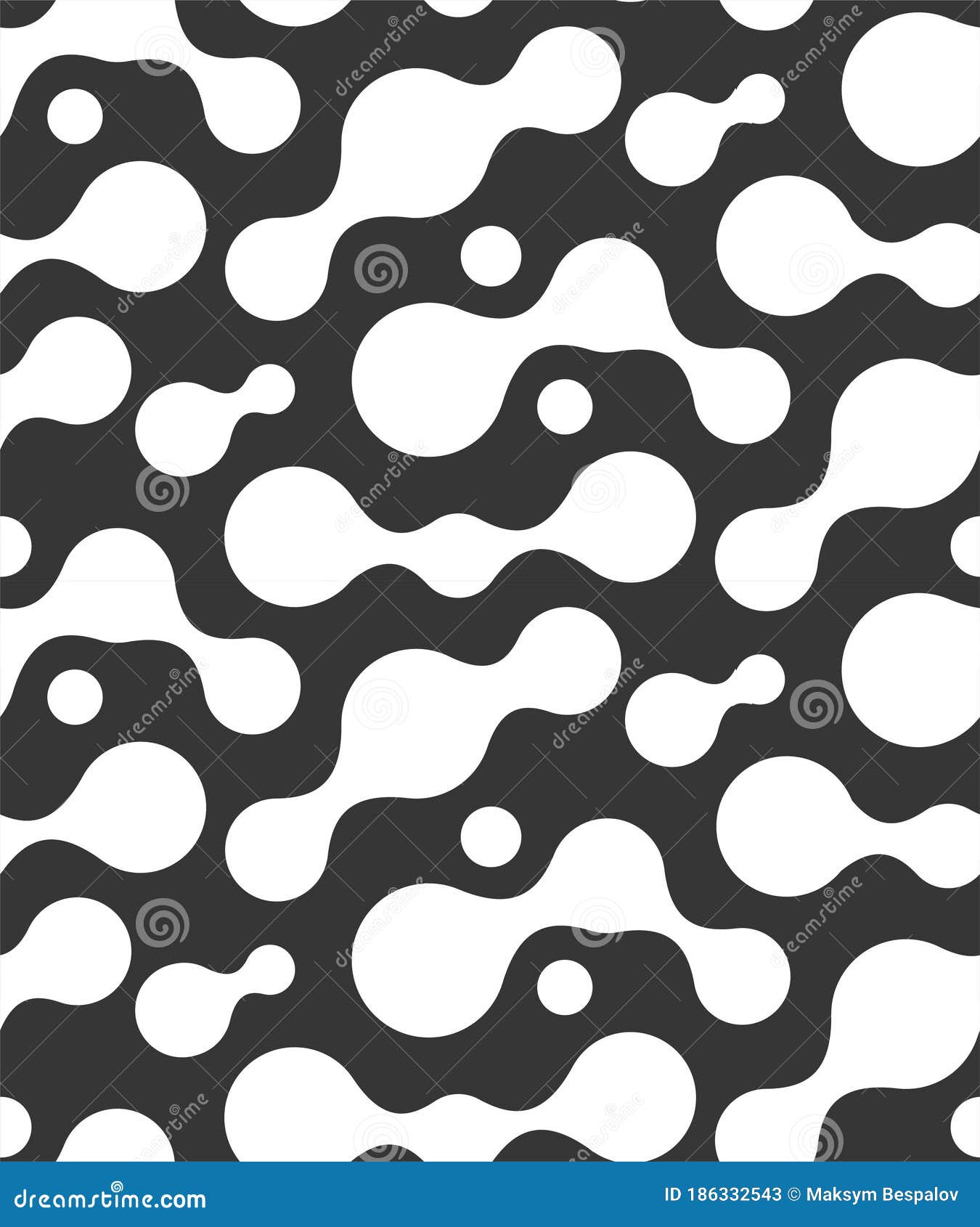 Continuous Simple Vector Circular Wallpaper Texture. Repeat Monochrome ...