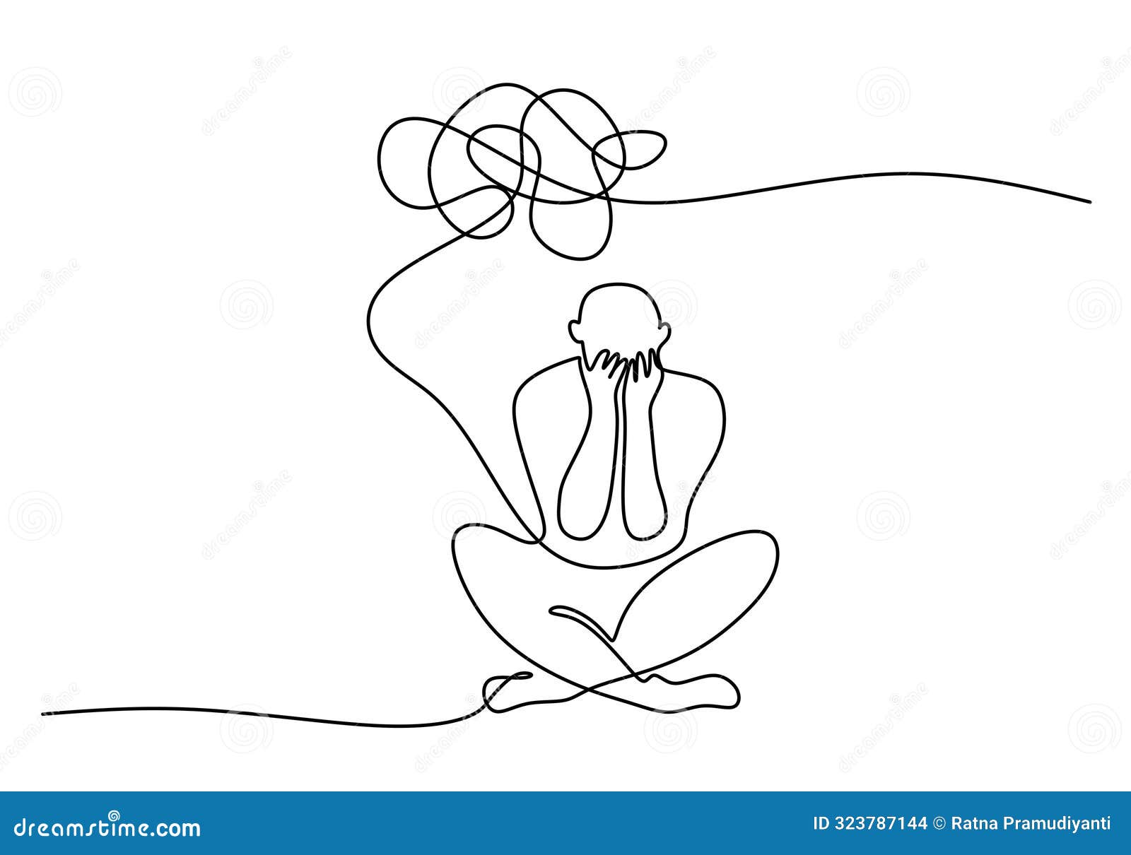 Continuous Singe One Line Drawing Art Of Stress Confusing People Vector ...