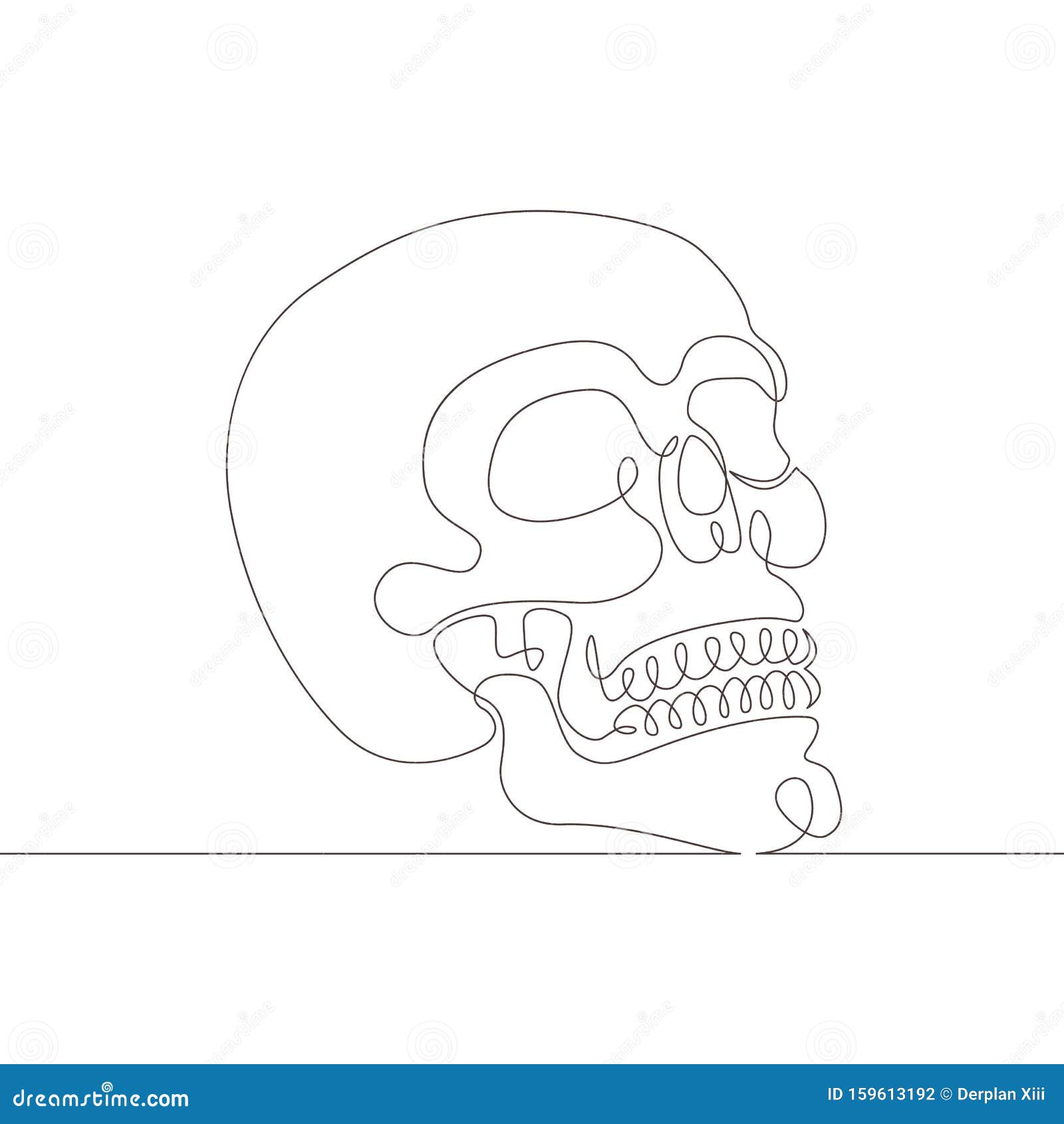 Continuous Single Drawn Line Art Doodle Dead Stock Vector ...