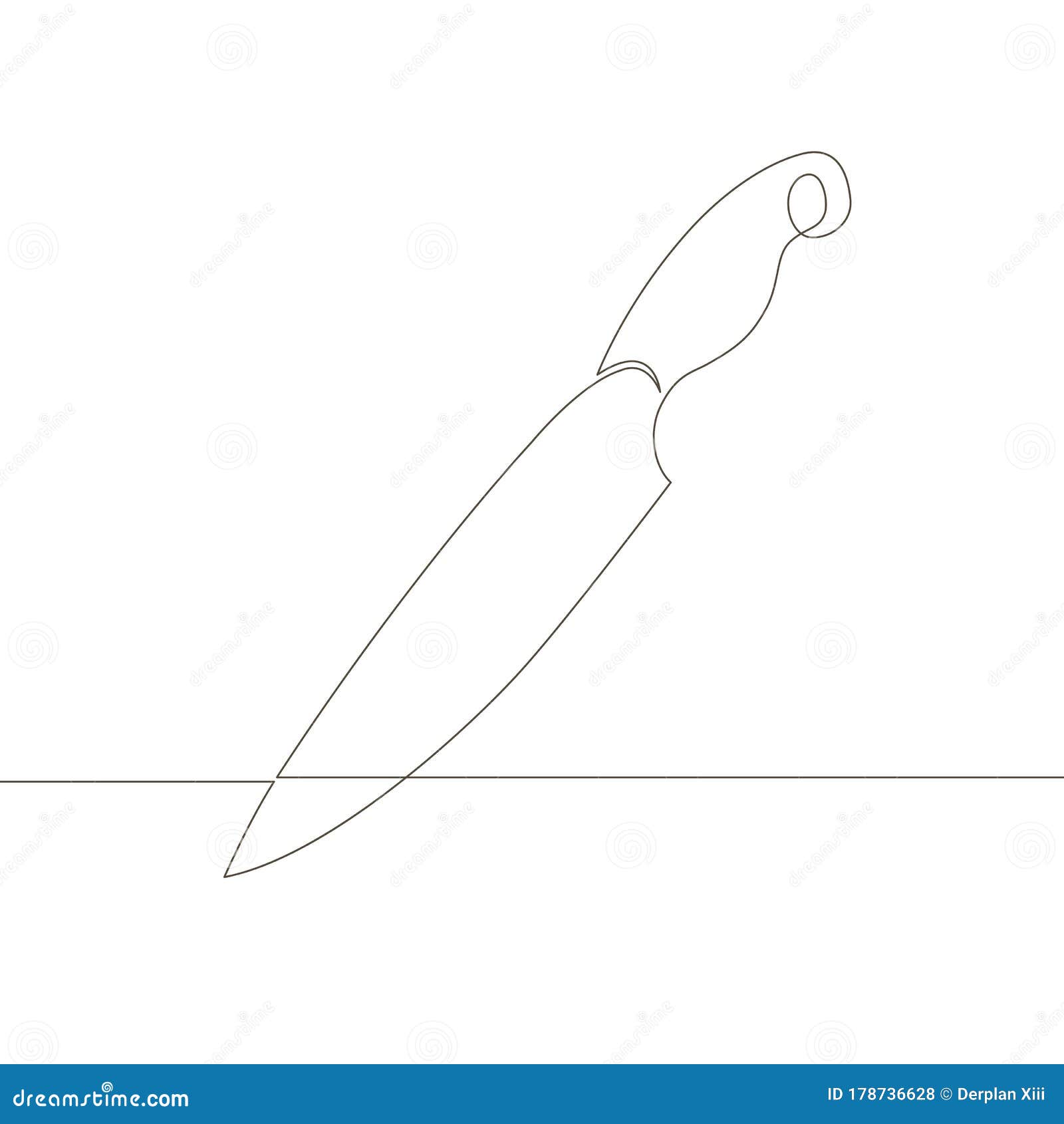 Continuous Single Drawn Line Art Doodle Kitchen Knife Stock ...