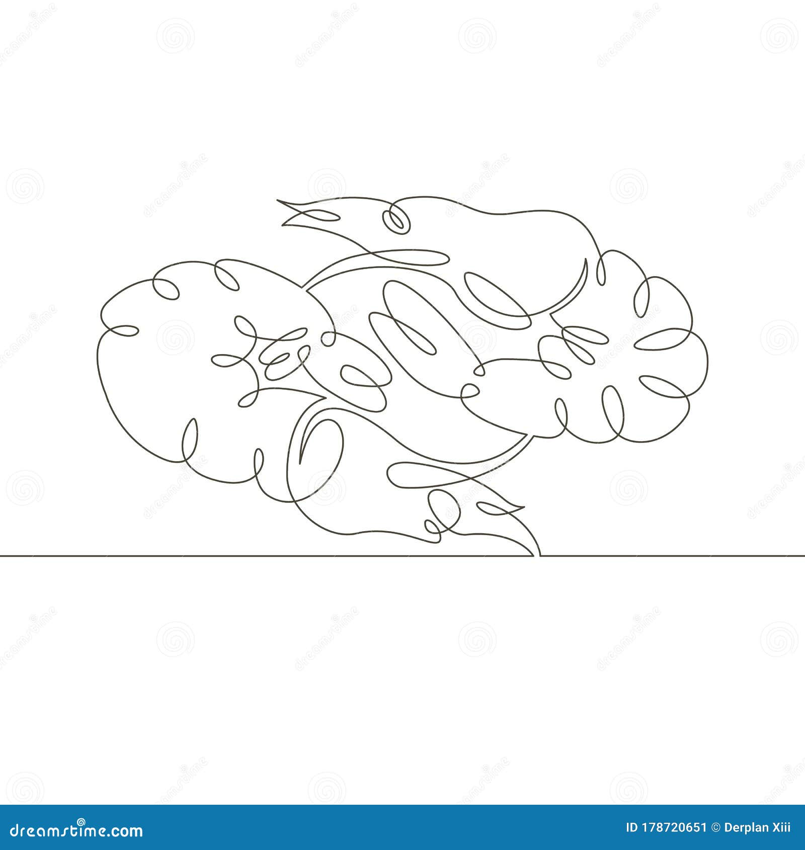 Continuous Single Drawn Line Art Doodle Two Boiled Tiger Prawns Stock ...