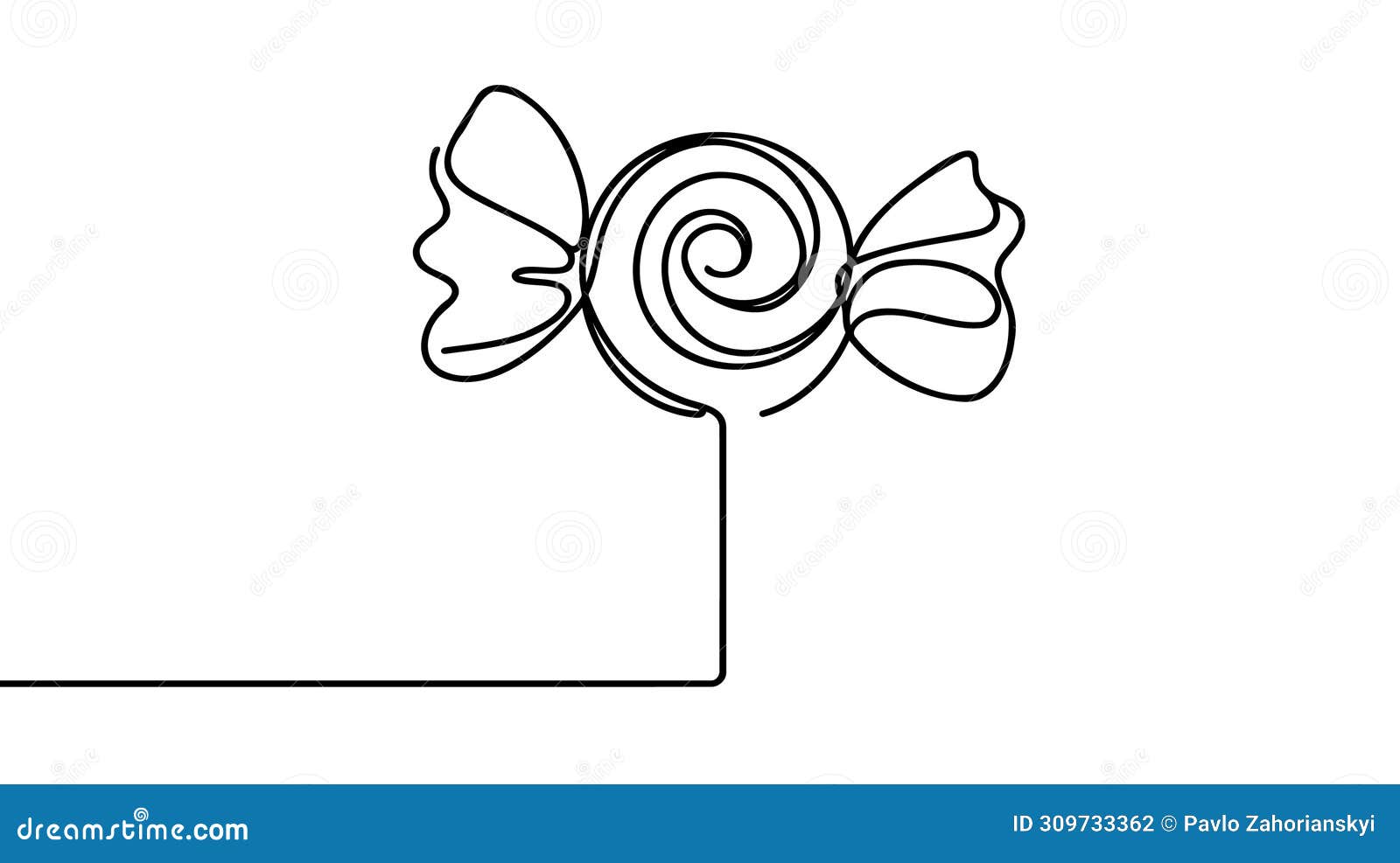 Continuous Single Drawn One Line Candy Hand-drawn Picture Silhouette ...