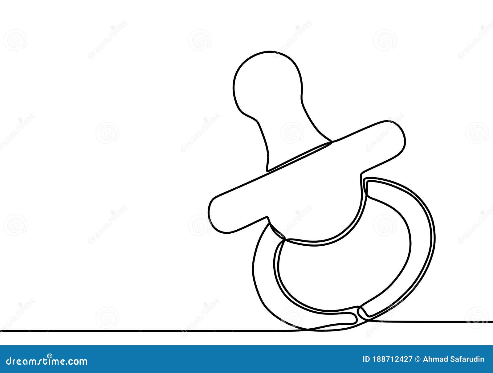 Continuous Single Drawn One Line for Infants Pacifier. Dummy Pacifier ...