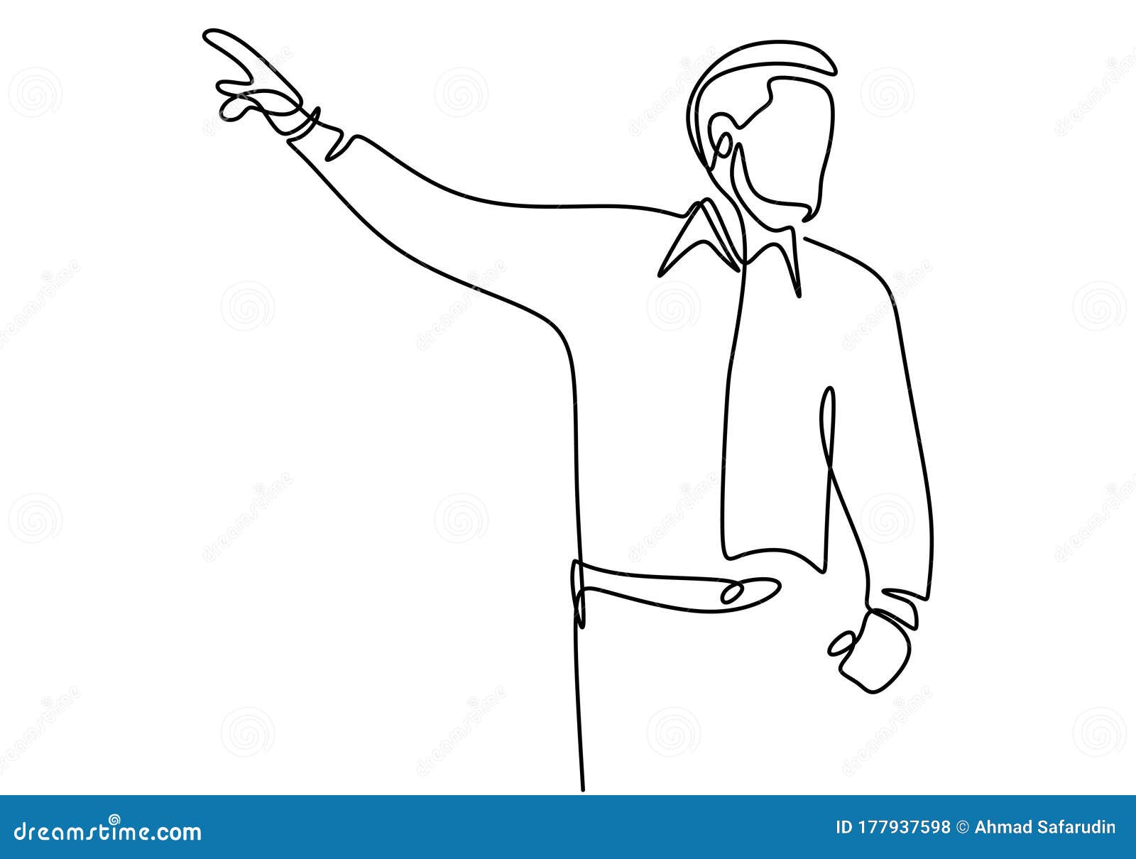 Continuous Single Drawn One Line of Person Presentation Standing To ...