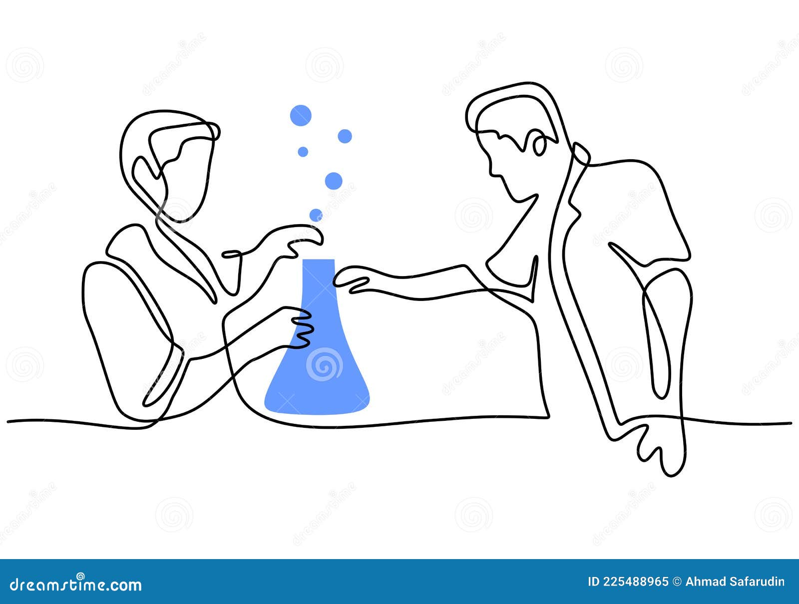 Continuous Single Drawn One Line Scientist Researcher Professor and a ...