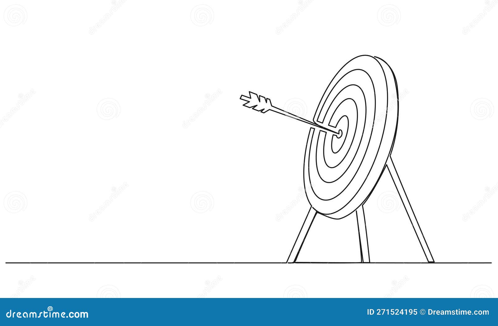 Continuous Single Line Drawing of Archery Target with Arrow in Middle ...