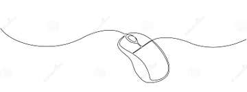 Continuous Single Line Drawing of Computer Mouse Icon. Vector ...