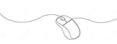 Continuous Single Line Drawing of Computer Mouse Icon. Vector ...