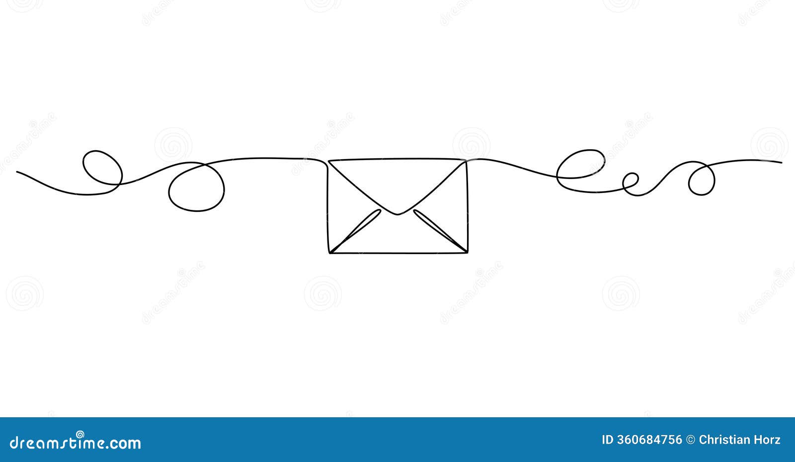 Single Line Drawing of Envelope Stock Photo - Image of communication ...