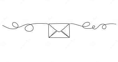 Single Line Drawing of Envelope Stock Photo - Image of communication ...