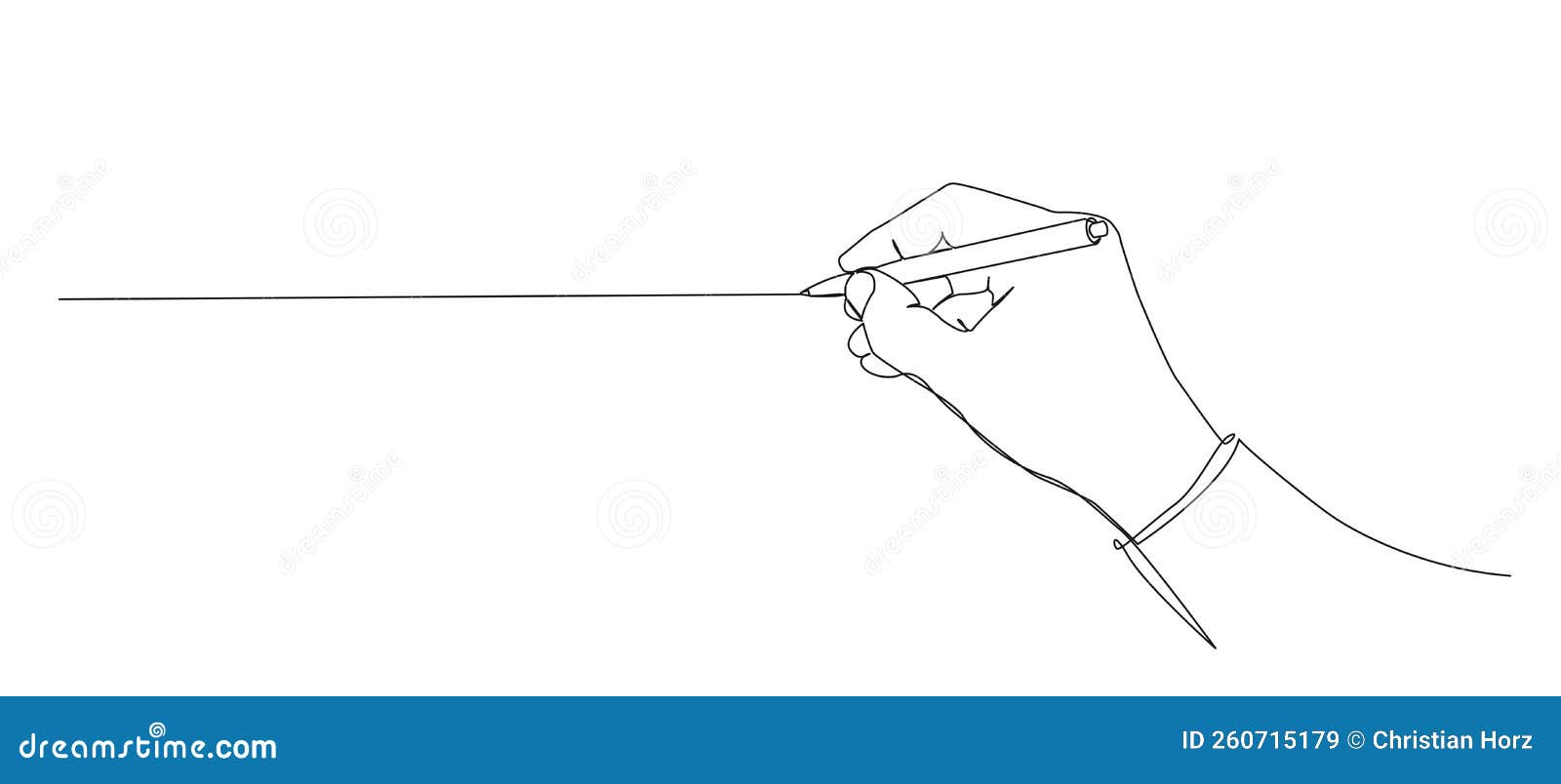 Continuous Single Line Drawing Of Hand Holding Pen Stock Vector Illustration Of Minimalism