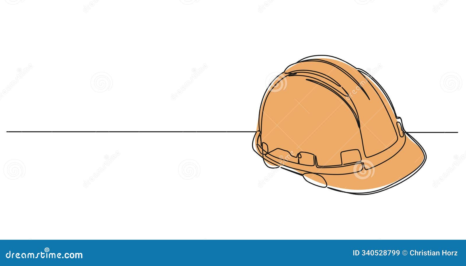 Single Line Drawing of Hard Hat Stock Illustration - Illustration of ...