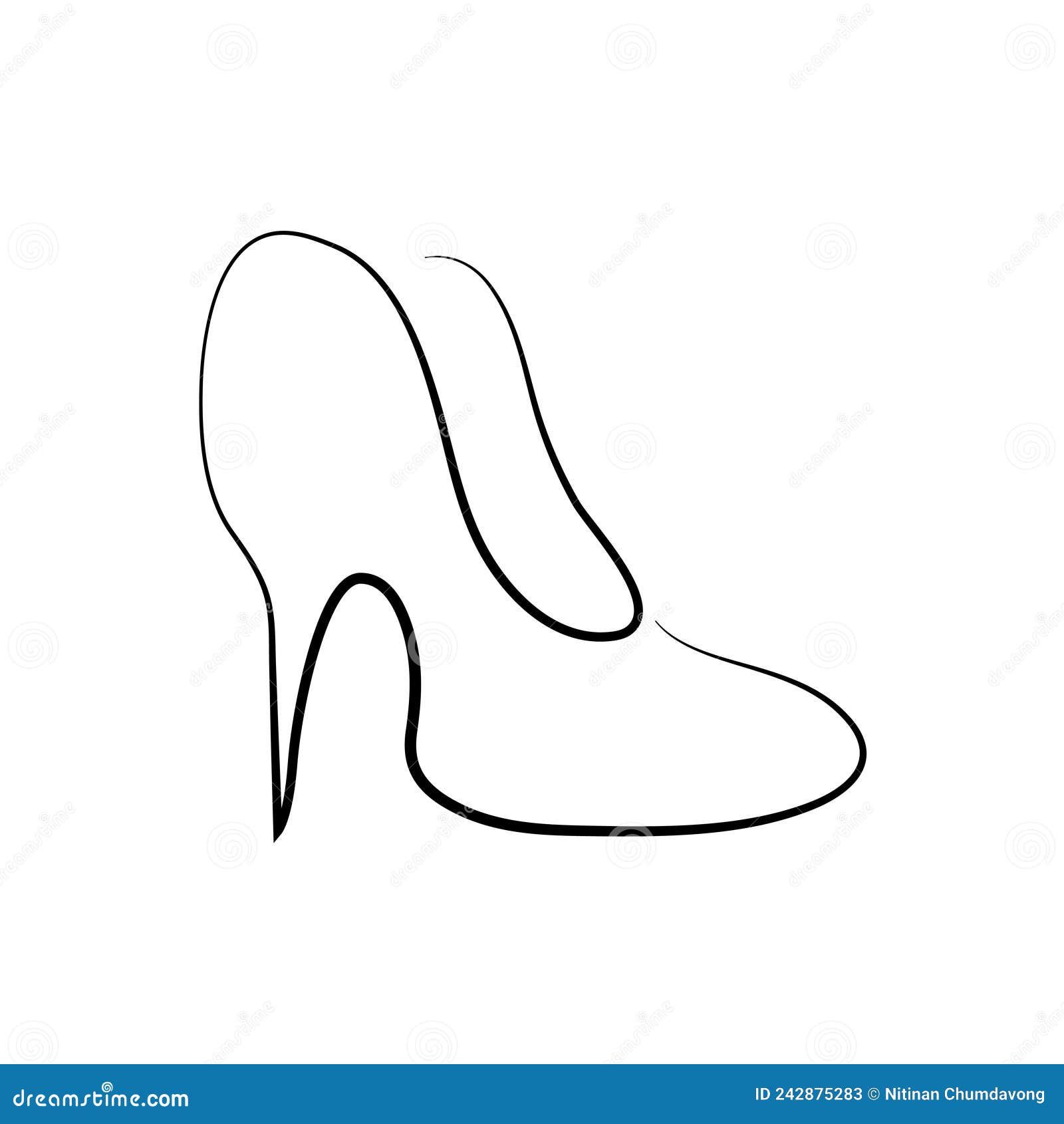 Continuous Single Line Drawing of High Heel Stock Vector - Illustration ... Continuous Single Line Drawing of High Heel Stock Vector - Illustration ...