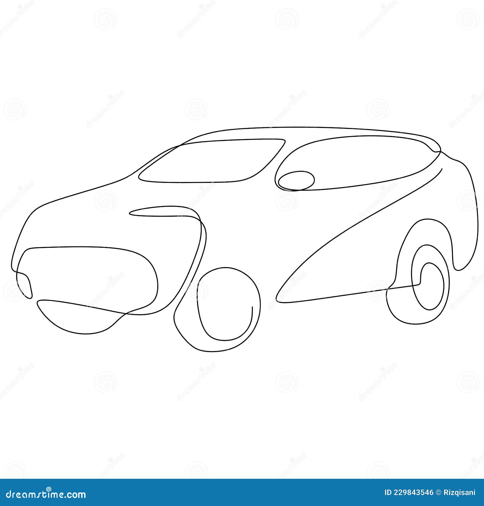 Continuous Single Line Drawing of Modern Luxury Car Stock Vector ...
