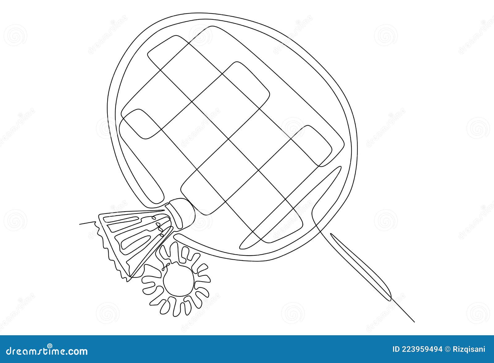 Continuous Single Line Drawing of Shuttlecocks and Racket Sport ...