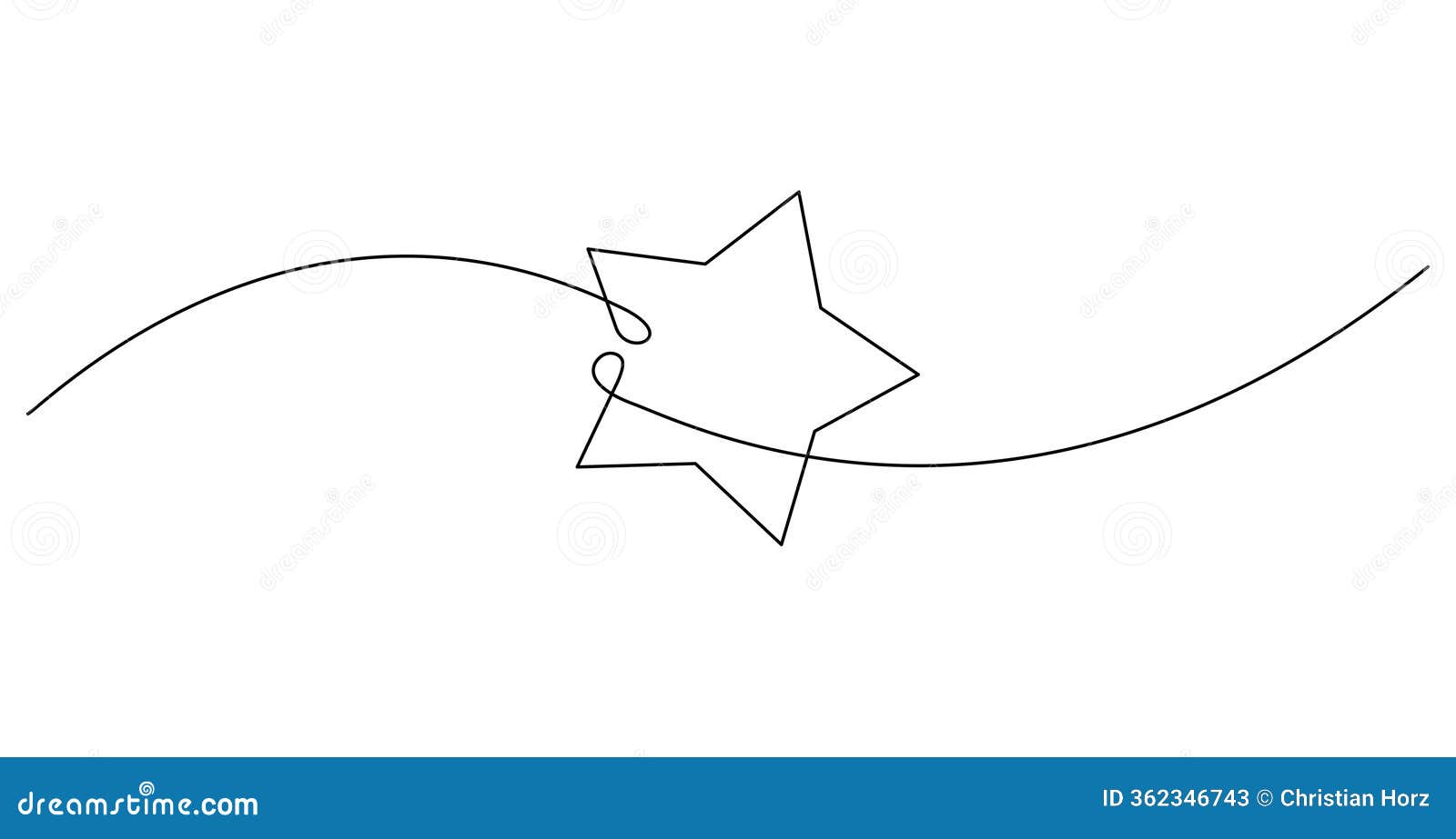 Single Line Drawing of Simple Star Shape Stock Illustration ...