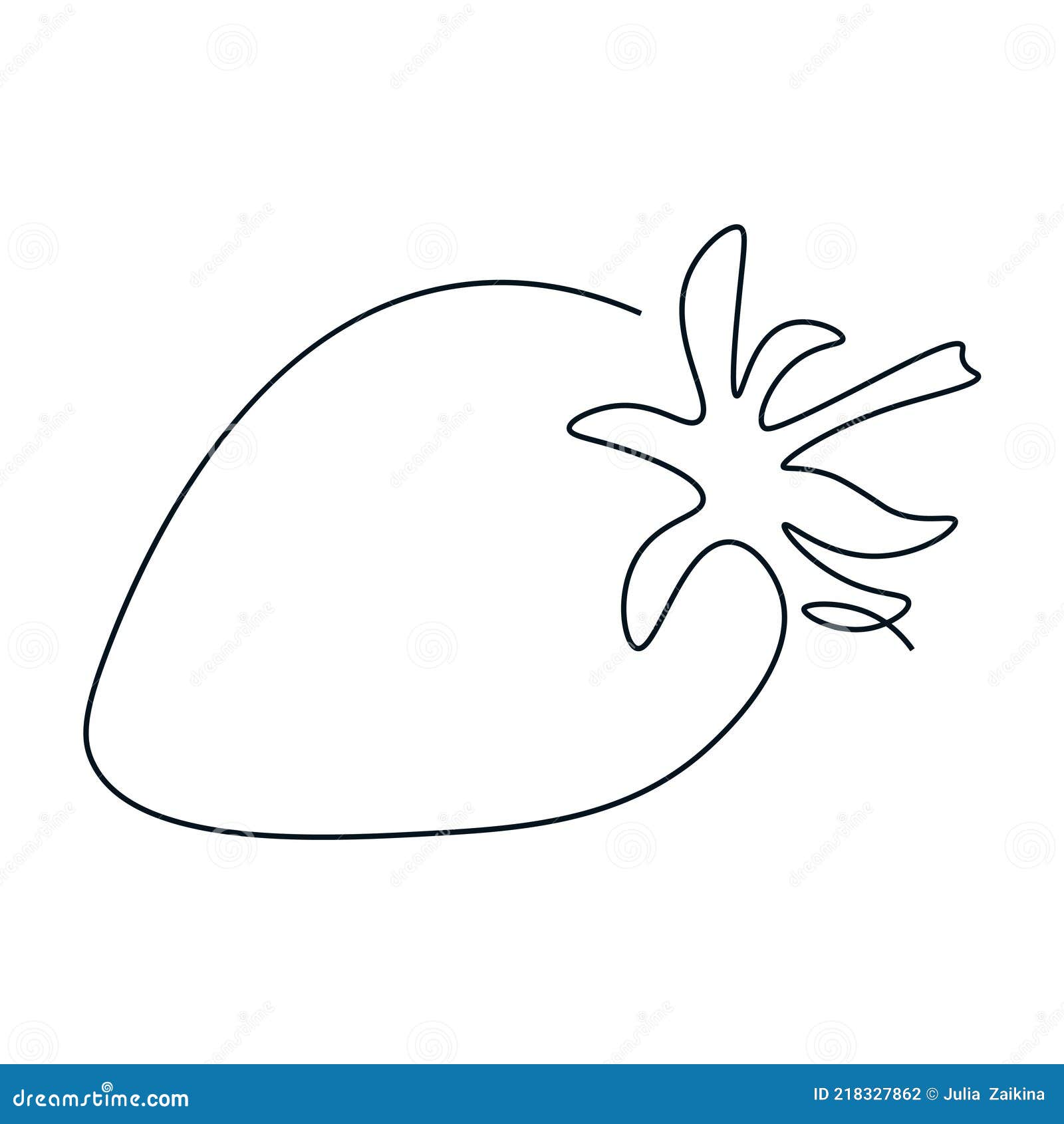Continuous Single Line Drawing of a Strawberry. Fruit Drawn with One ...