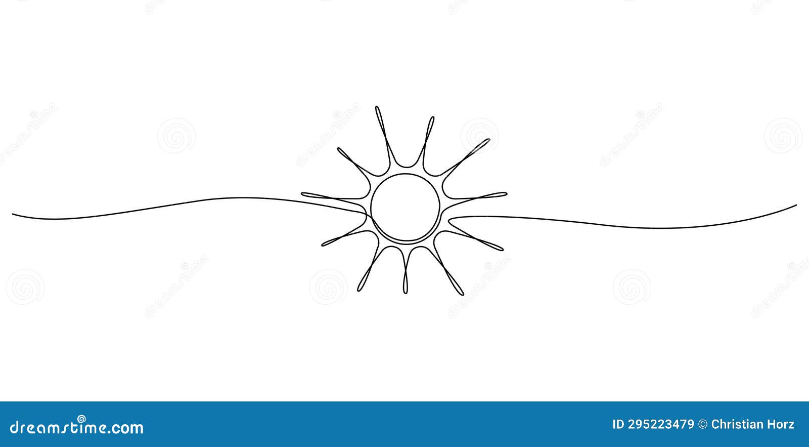 Single Line Drawing of the Sun Stock Illustration - Illustration of ...