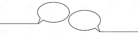 Continuous Single Line Drawing of Two Speech Bubbles, Conversation ...